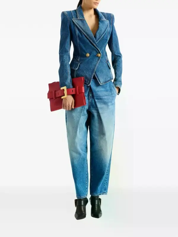 Balmain Anthem Smooth Leather Clutch