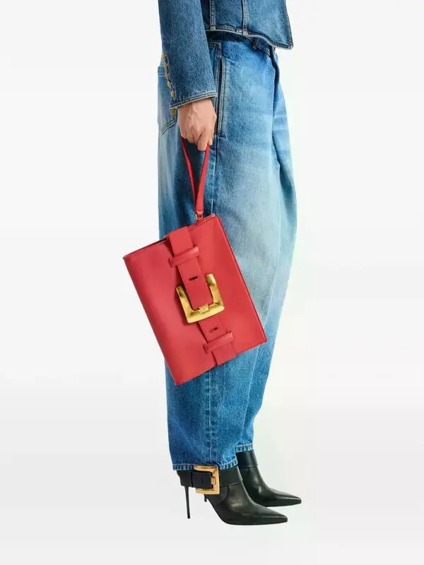 Balmain Anthem Smooth Leather Clutch