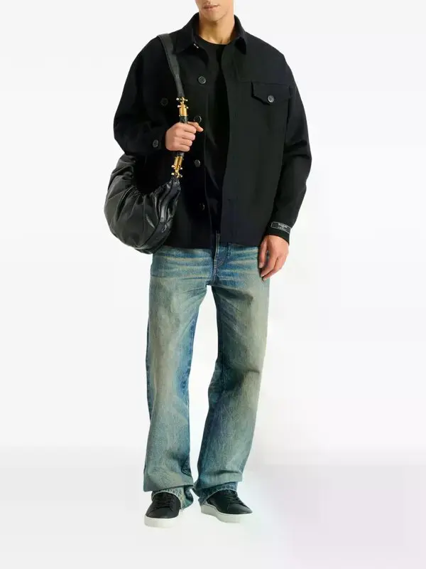 Balmain Wool Twill Overshirt - Black