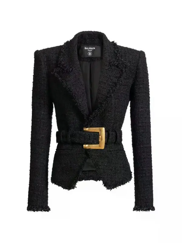 Balmain Belted Tweed Jacket