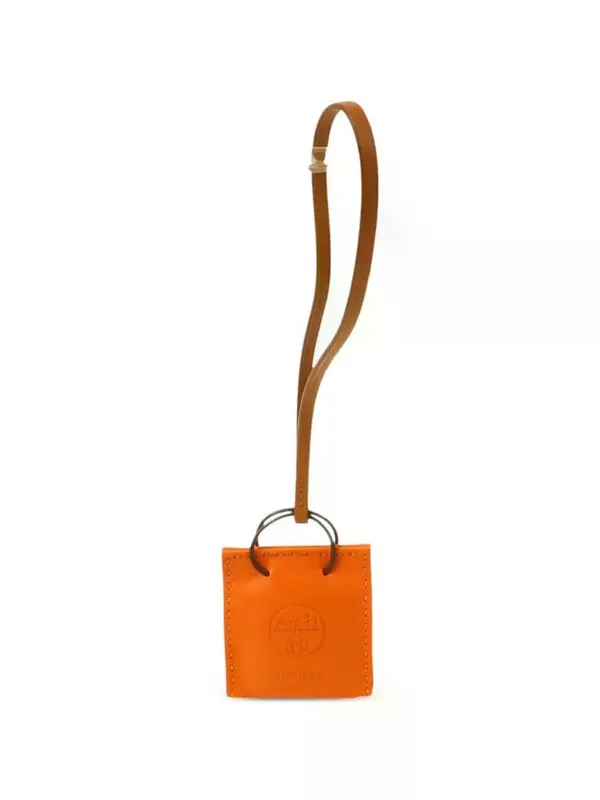 Hermès Leather Bag Charm With Contrast Stitching