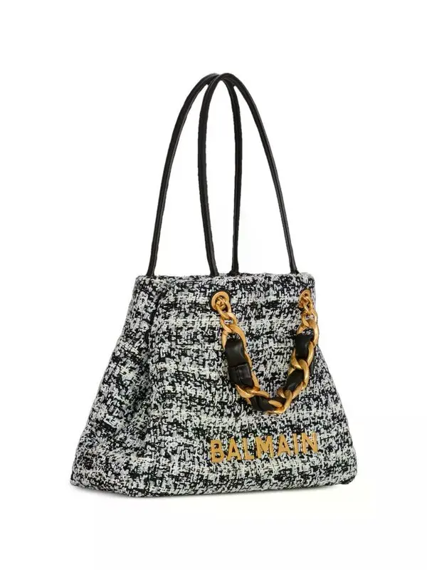 Balmain 1945 Soft Tweed Tote Bag