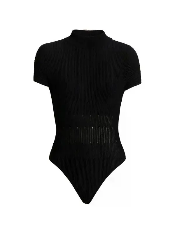 Balmain Ribbed Knit High Neck Bodysuit