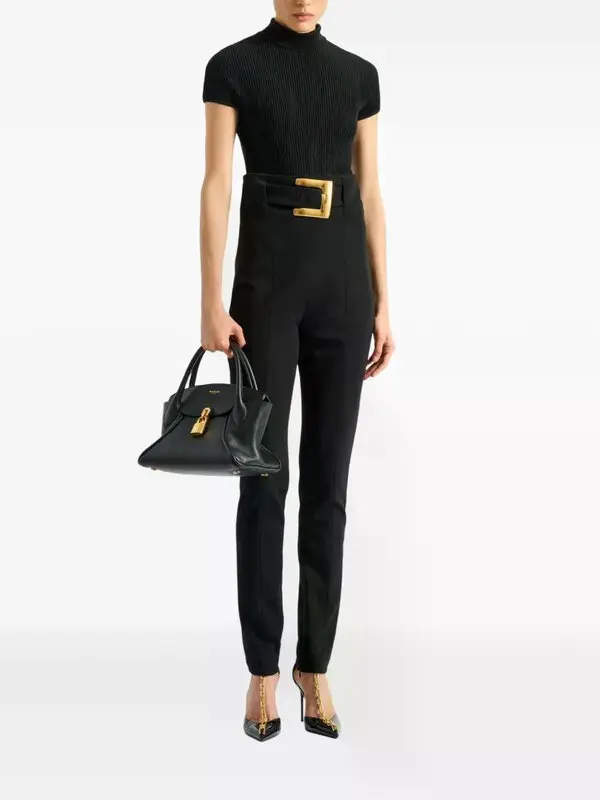 Balmain Ribbed Knit High Neck Bodysuit