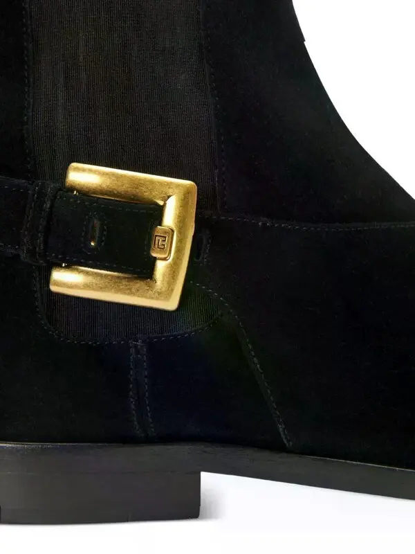 Balmain Anthem Chelsea Boots In Suede Leather