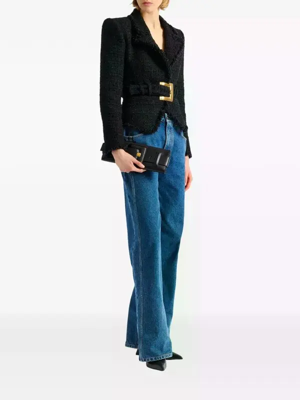 Balmain Anthem Smooth Leather Clutch