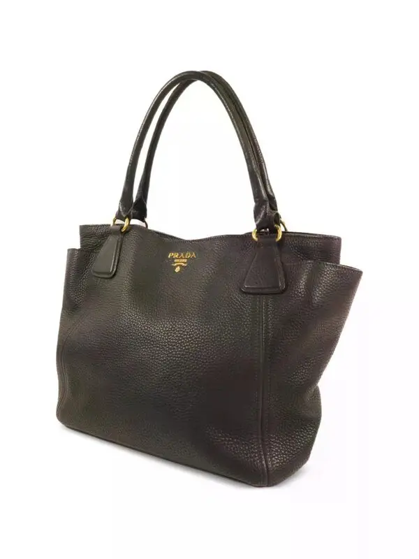 Prada Side-pocket Leather Tote Bag