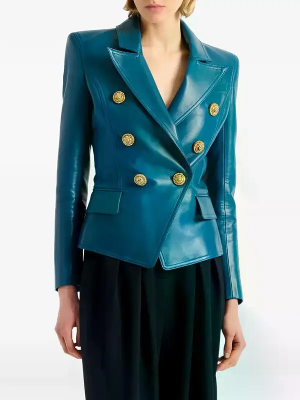 Balmain Leather 6-button Jacket