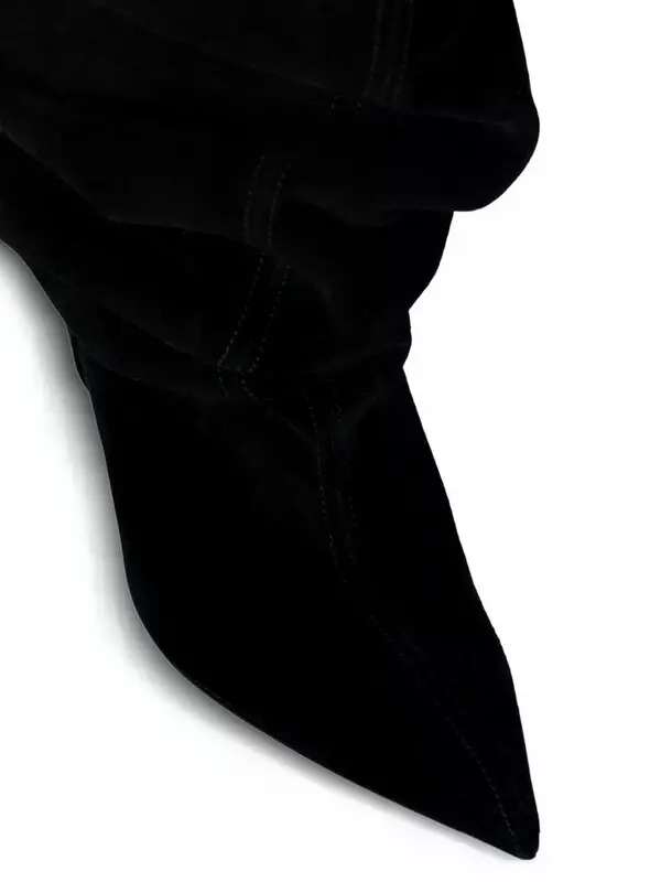Balmain Suede Leather Wedge Thigh-high Boots