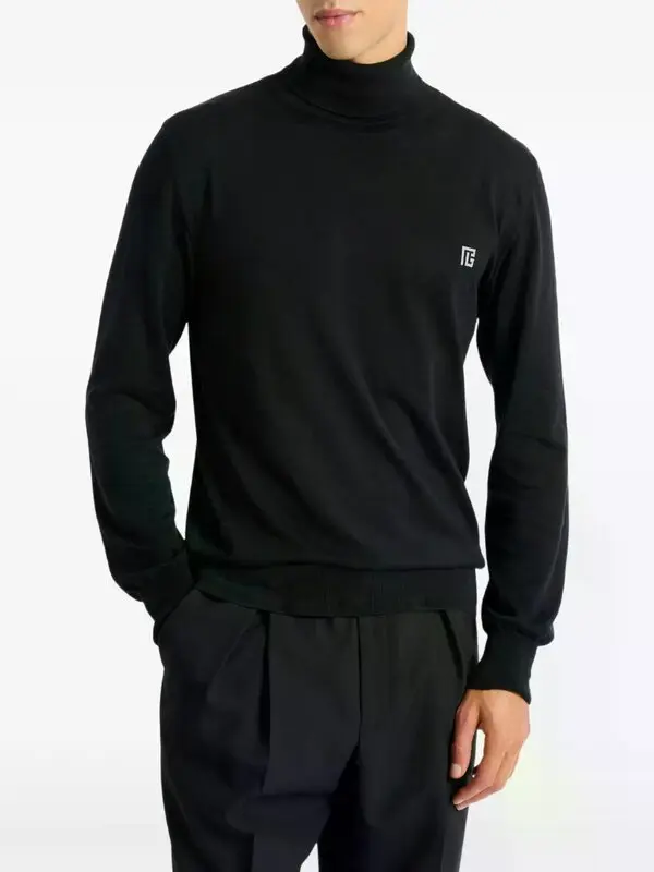 Balmain Logo-embroidered Roll-neck Sweater