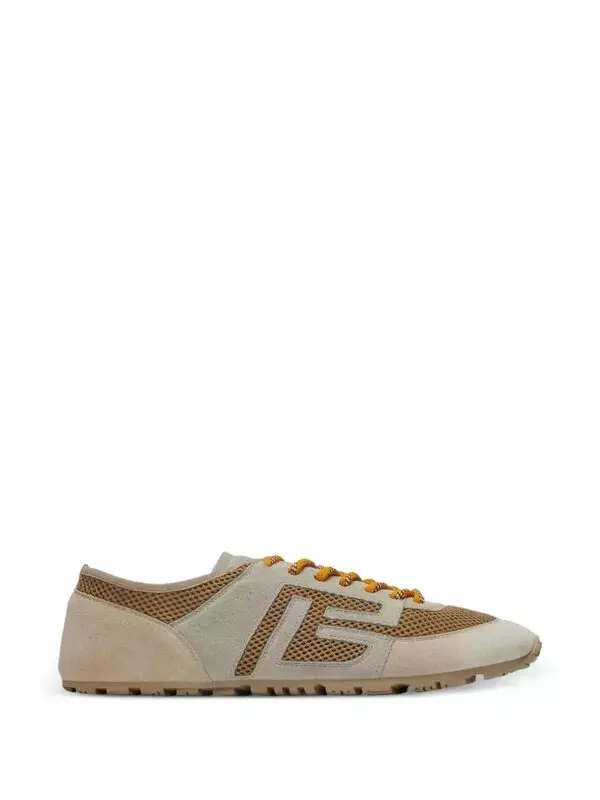 Balmain Racer Trainers In Mesh And Suede - Neutrals