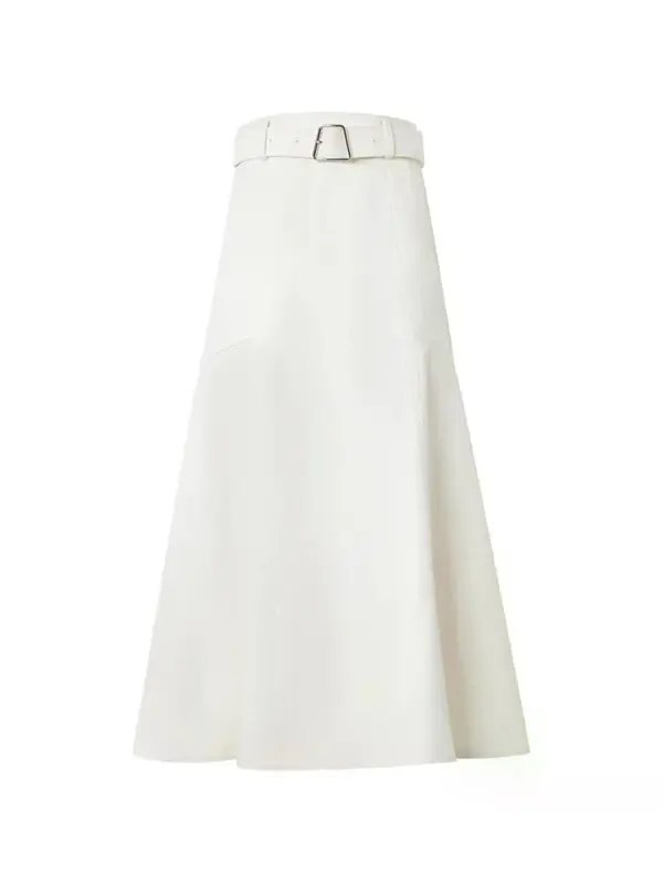 Akris A-line Belted Midi Skirt