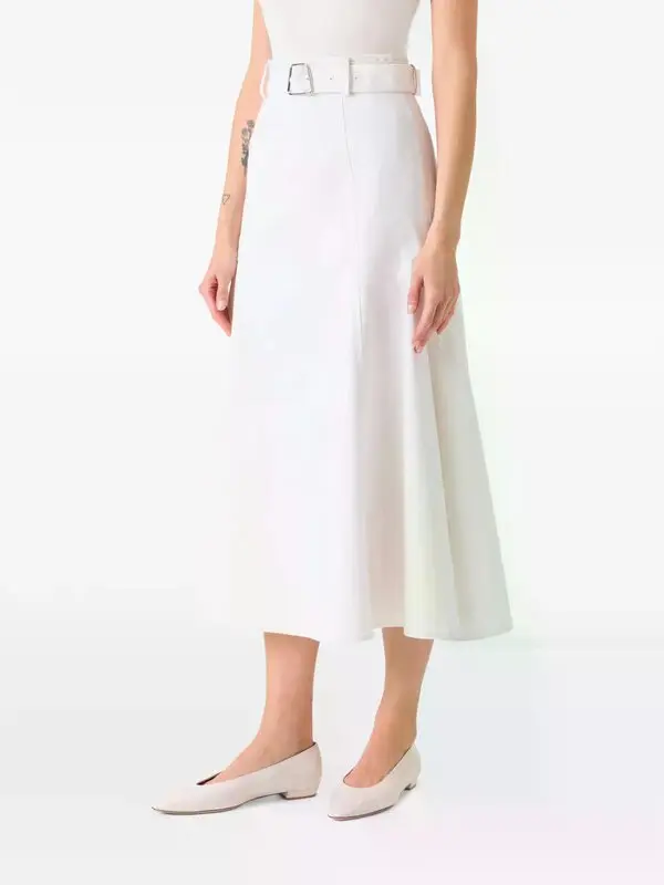 Akris A-line Belted Midi Skirt