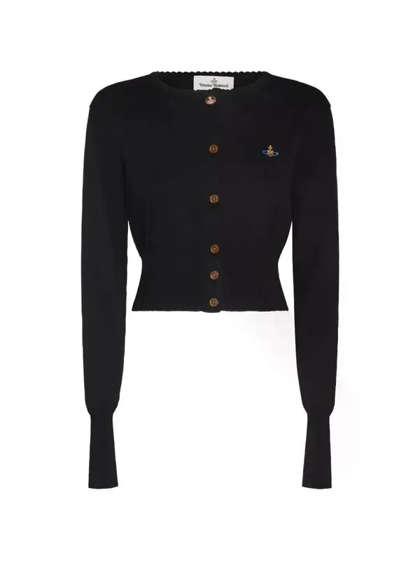 VIVIENNE WESTWOOD Orb Embroidered Cardigan - Black