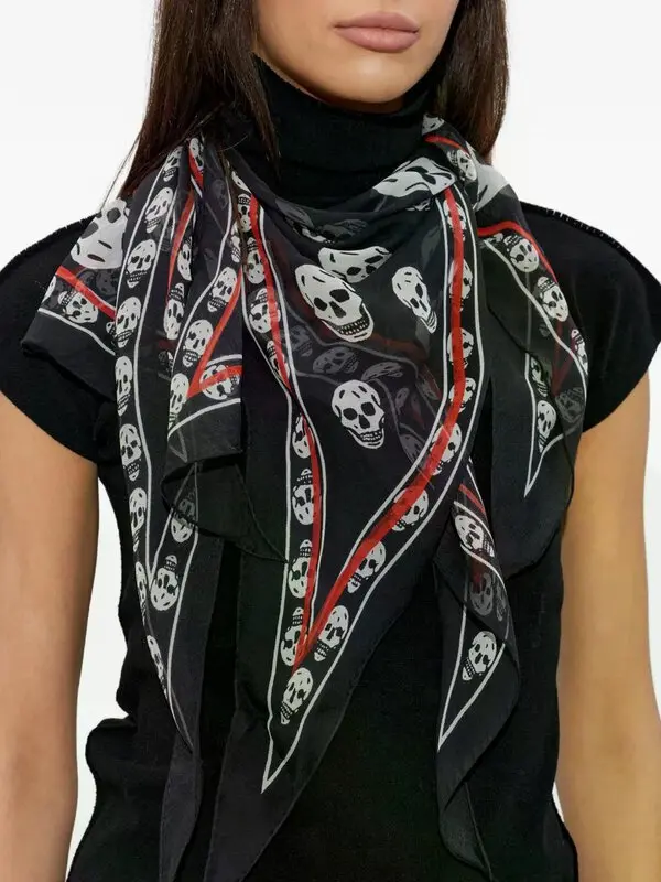 Alexander McQueen Skull-print Asymmetrical Scarf