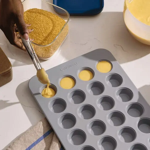 CARAWAY Ceramic Nonstick 24 Cup Mini Muffin Pan - Gray