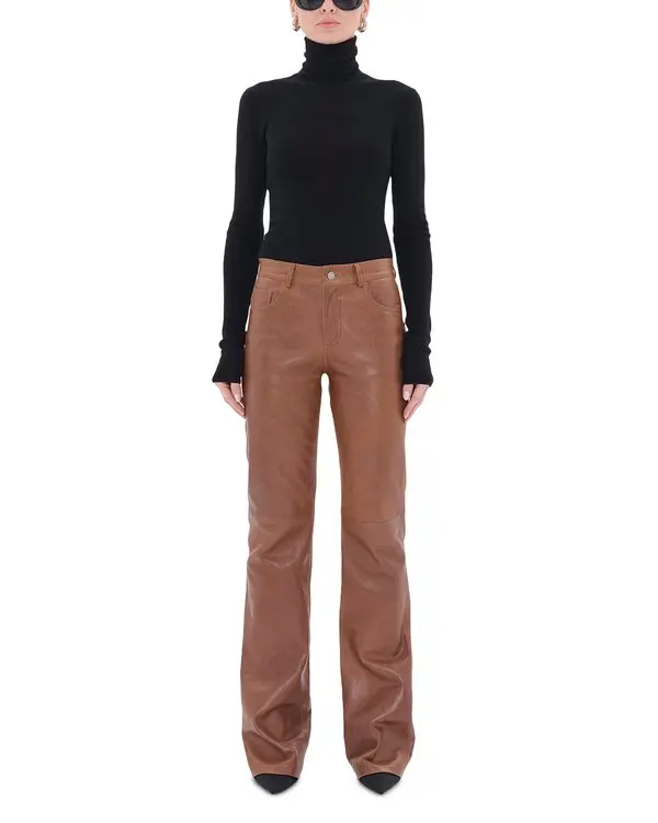 HAIKURE Flora Silky Leather Flared Jeans