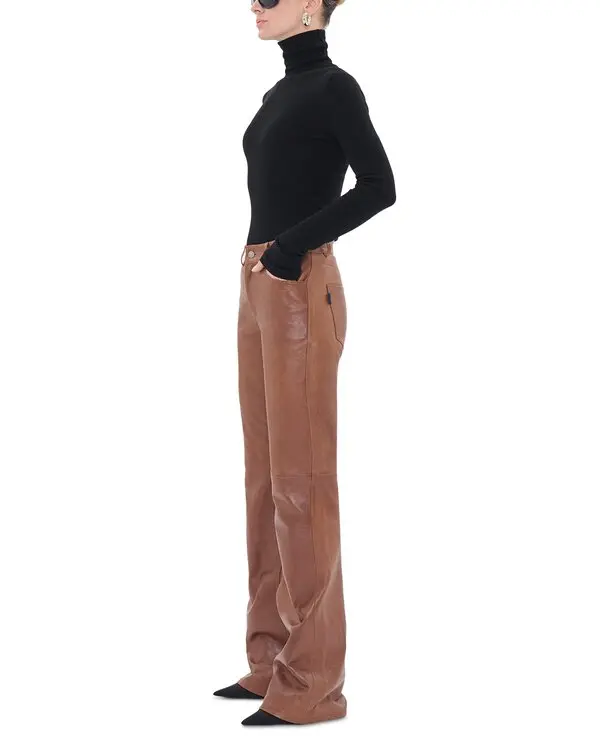 HAIKURE Flora Silky Leather Flared Jeans