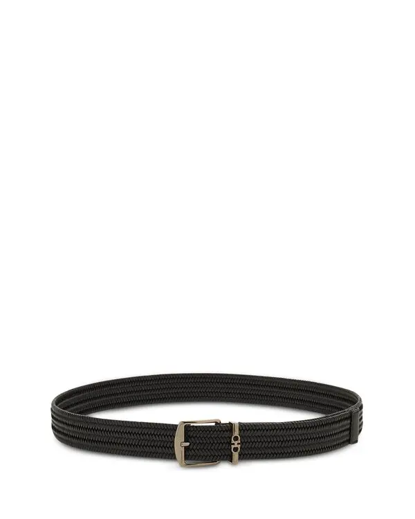 FERRAGAMO Braided Leather Belt - Nero