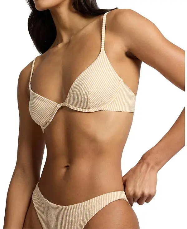 Onia Liana Bikini Top - Ochre/white