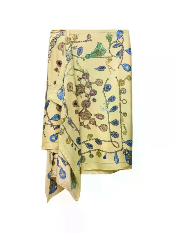 Versace Printed Midi Skirt