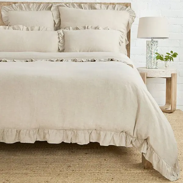 POM POM AT HOME Charlie Ruffle Standard Sham - Flax