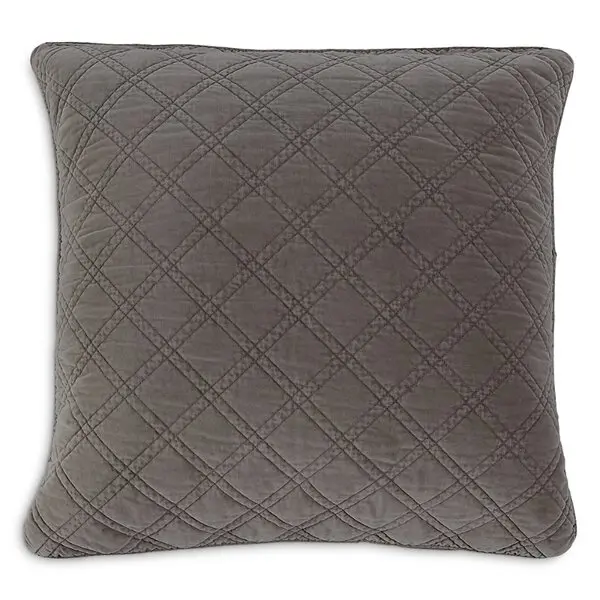 POM POM AT HOME Brussels Velvet Quilted Oversized Euro Sham - Pewter