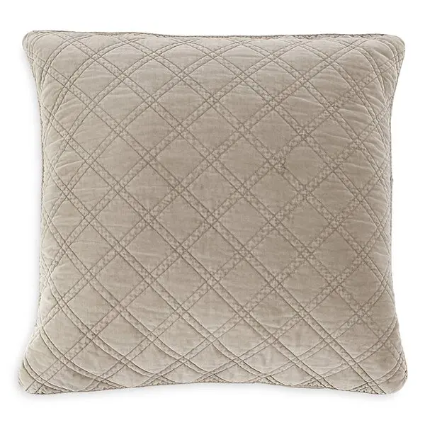 POM POM AT HOME Brussels Velvet Quilted Oversized Euro Sham - Taupe