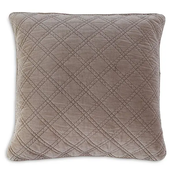 POM POM AT HOME Brussels Velvet Quilted Oversized Euro Sham - Walnut