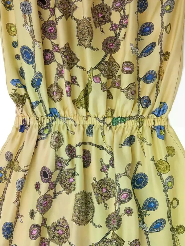 Versace Printed Cowl Neck Mini Dress