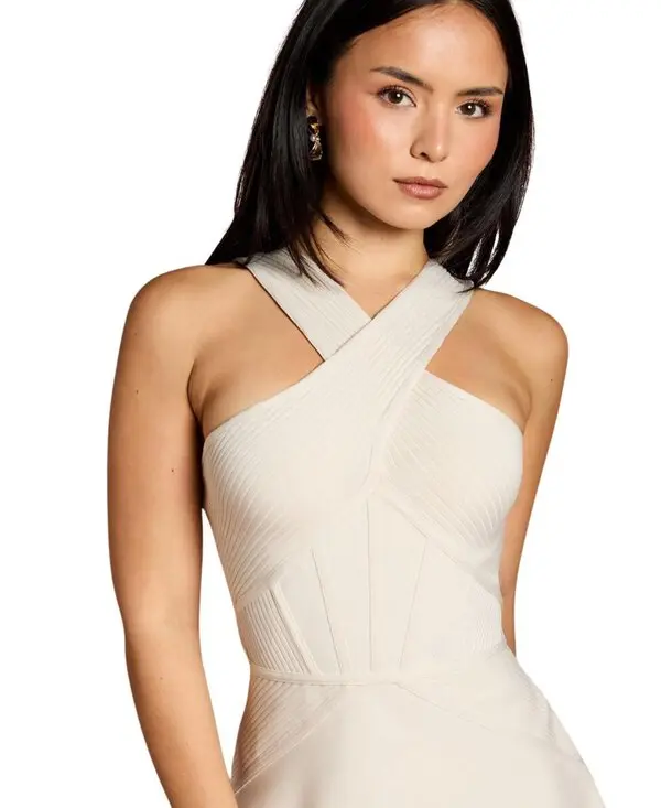 Coast Petite Bandage Cross Neck Midi Dress