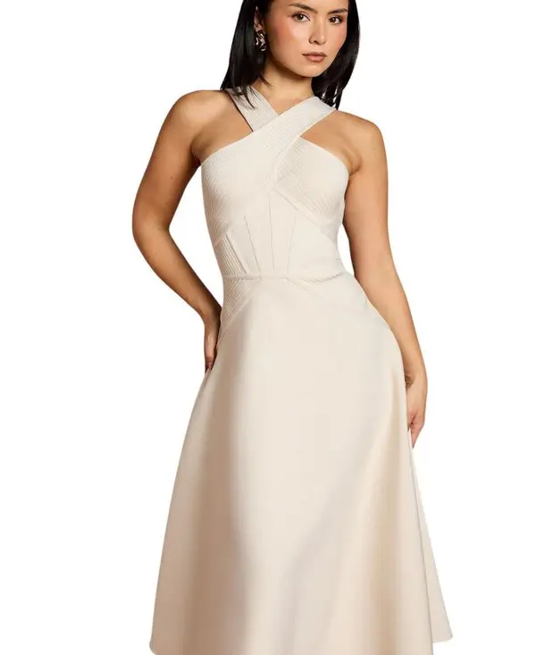 Coast Petite Bandage Cross Neck Midi Dress