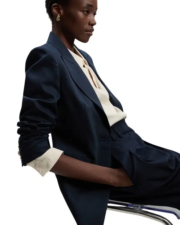 Karen Millen Tailored Linen Single Breasted Blazer