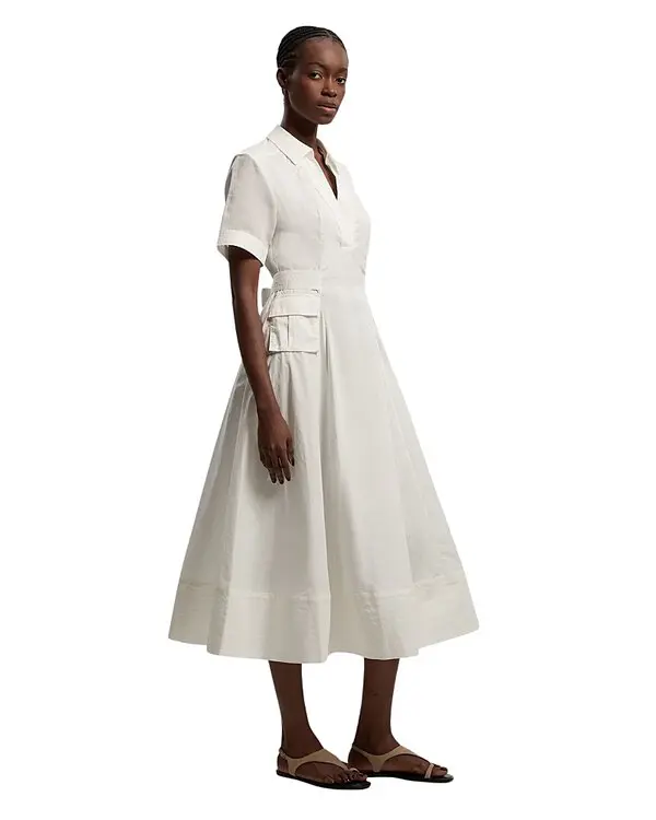 Karen Millen Utility Short Sleeve Organdie Midi Dress