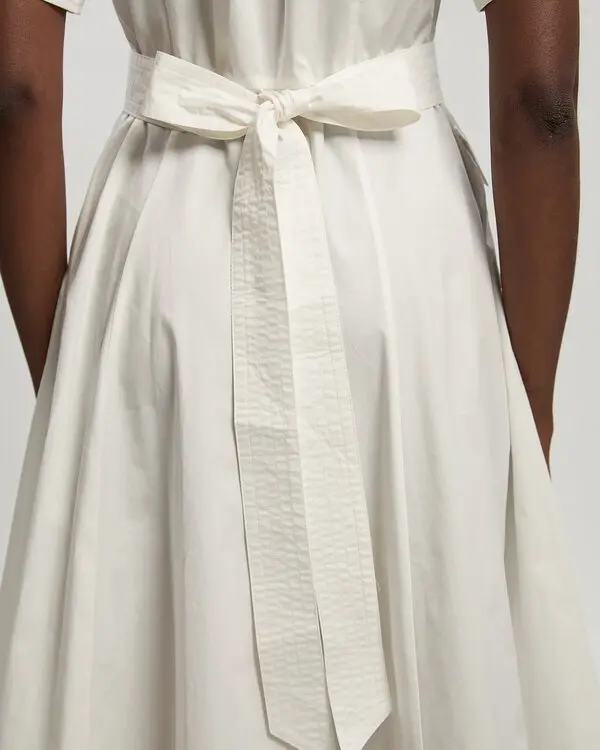 Karen Millen Utility Short Sleeve Organdie Midi Dress