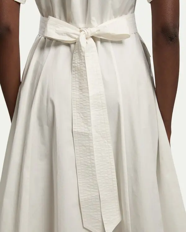 Karen Millen Utility Short Sleeve Organdie Midi Dress