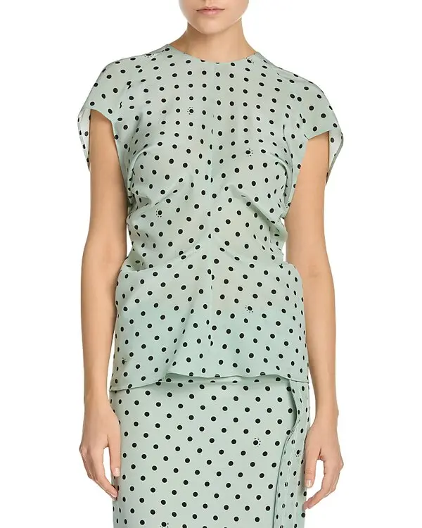 Marni Polka Dot Silk Blend Top