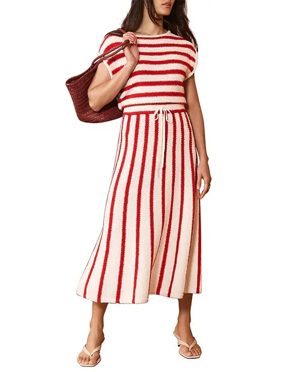 Mint Velvet Striped Knit Midi Dress