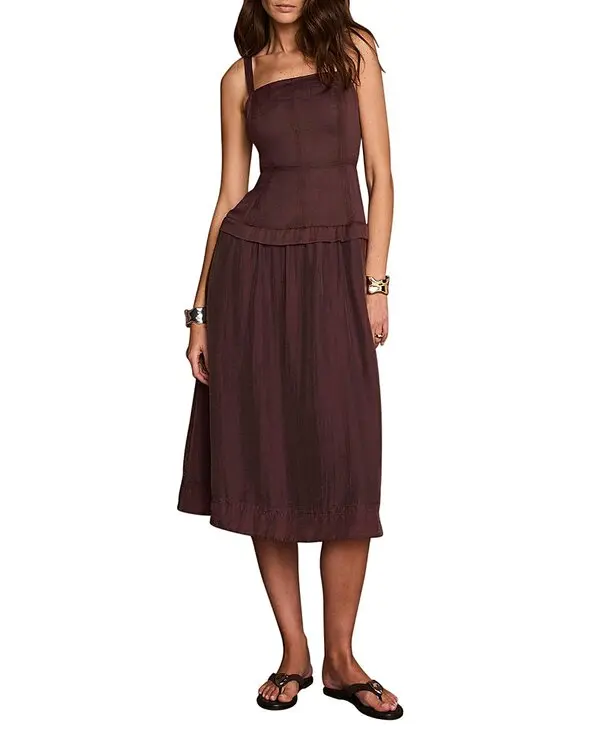 Mint Velvet Ramie Drop Waist Midi Dress