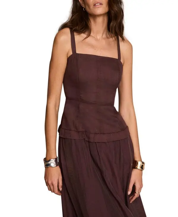 Mint Velvet Ramie Drop Waist Midi Dress