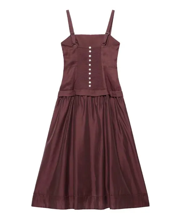 Mint Velvet Ramie Drop Waist Midi Dress