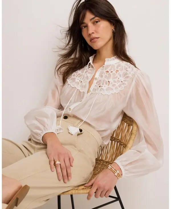 Mint Velvet Floral Cutwork Detail Blouse