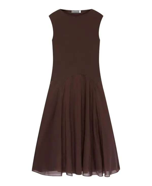 Mint Velvet Sleeveless Midi Dress With Slash Neckline And Godet Hem