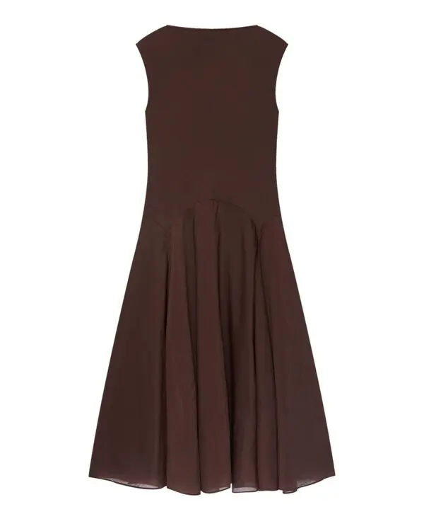 Mint Velvet Sleeveless Midi Dress With Slash Neckline And Godet Hem