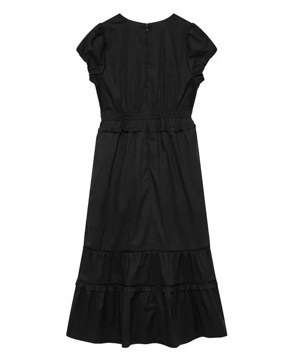 Mint Velvet Cotton Midi Dress With V-neck And Puff Sleeves