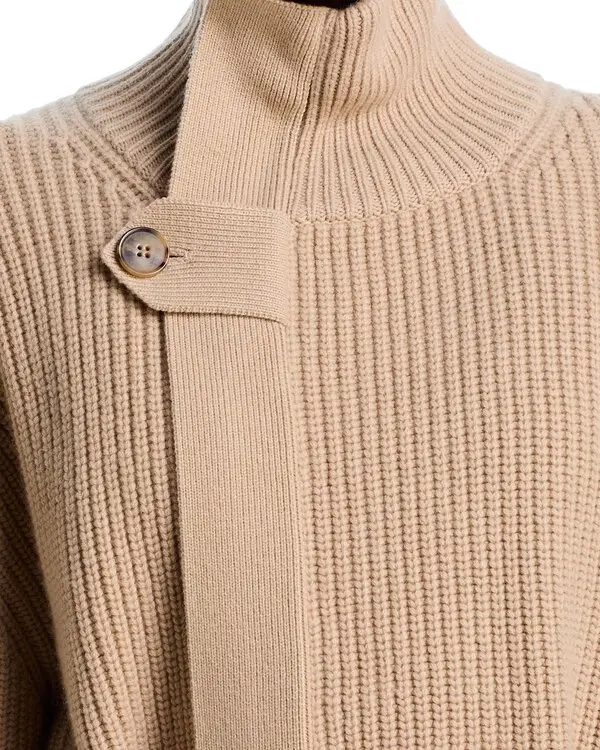 Brandon Maxwell The Neal Cashmere Zip Front Sweater