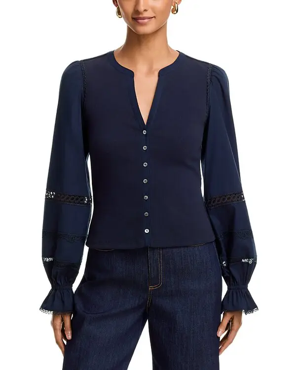 Cinq À Sept Ginny Top With Lace Detailing