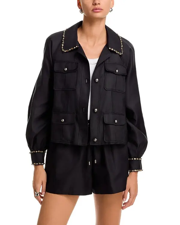 Cinq À Sept Adami Rhinestone Chain Jacket - Black