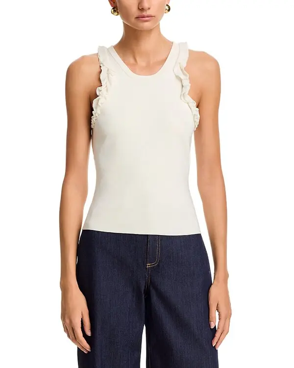 Cinq À Sept Martha Ruffled Tank - Ivory