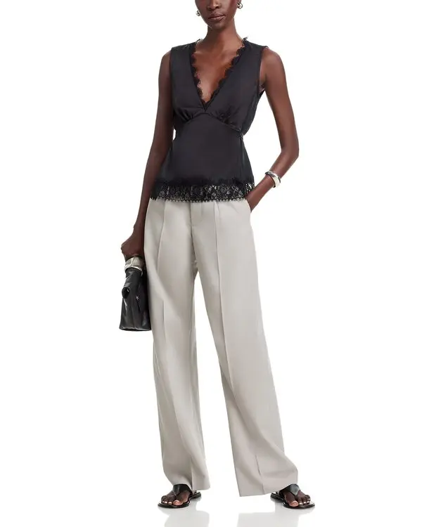 3.1 Phillip Lim Lace Trim Sleeveless Satin Top